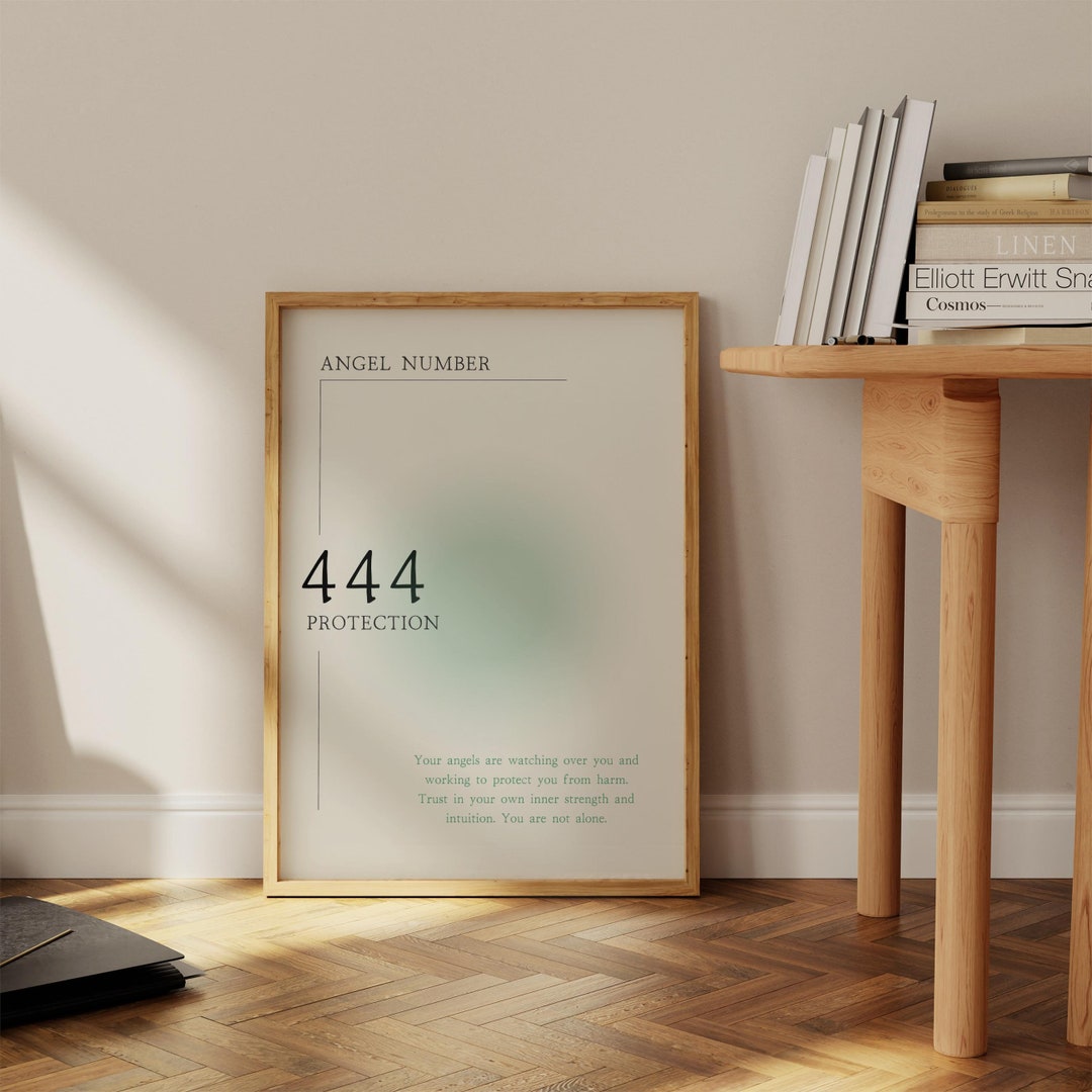 Angel Number 444 Minimalistic Print • Sage Green Spiritual Poster for ...