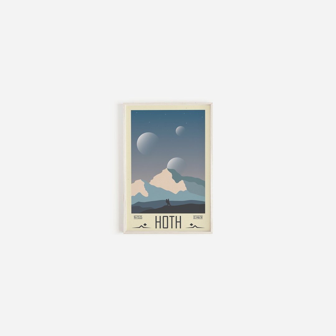 Star Wars Planet Poster - Hoth, Minimal Art, Star Wars Fan, Luke ...