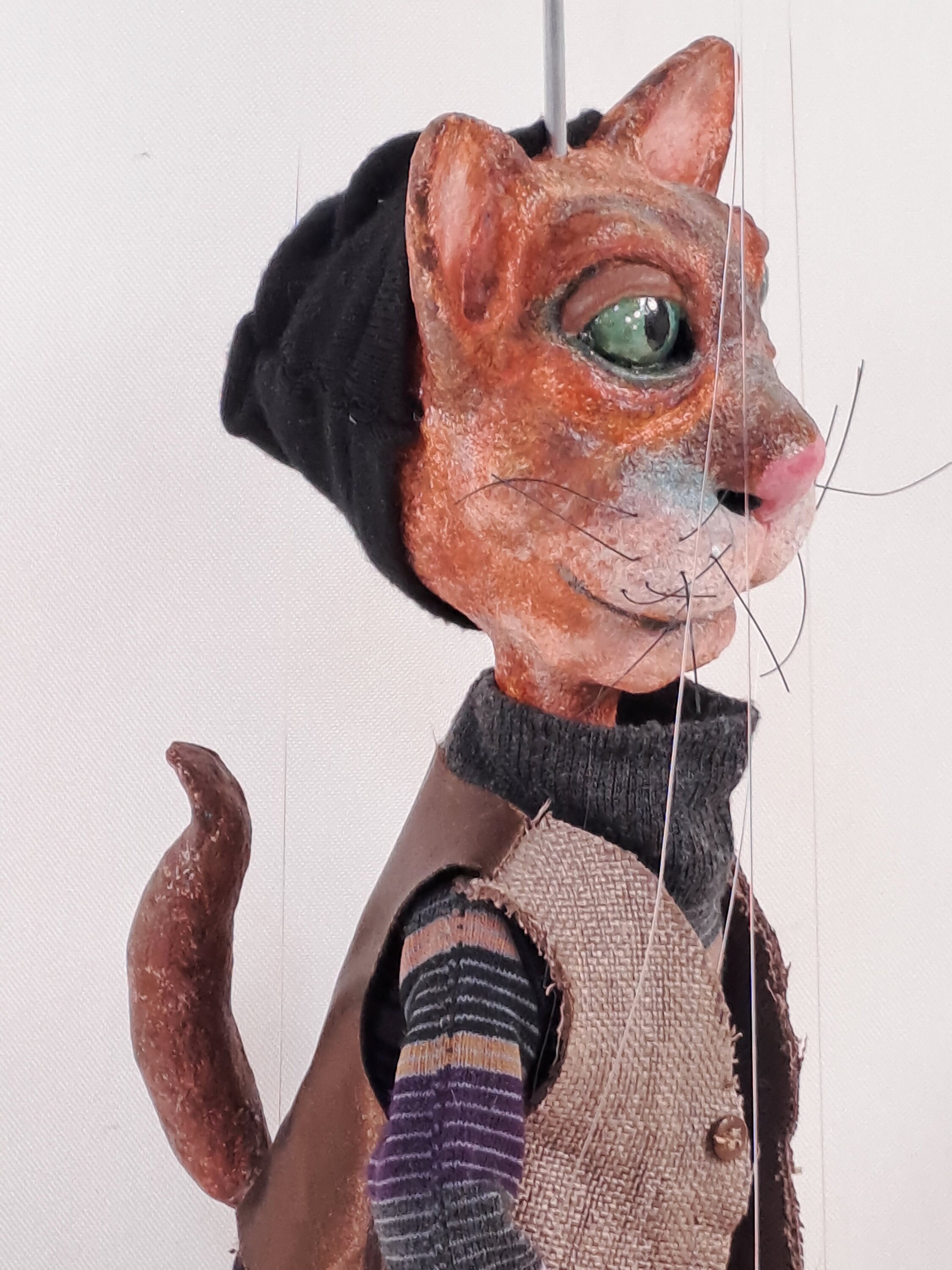 Puss in Boots Puppet, Handmade With Wood, Papier-mâché, and Custom ...