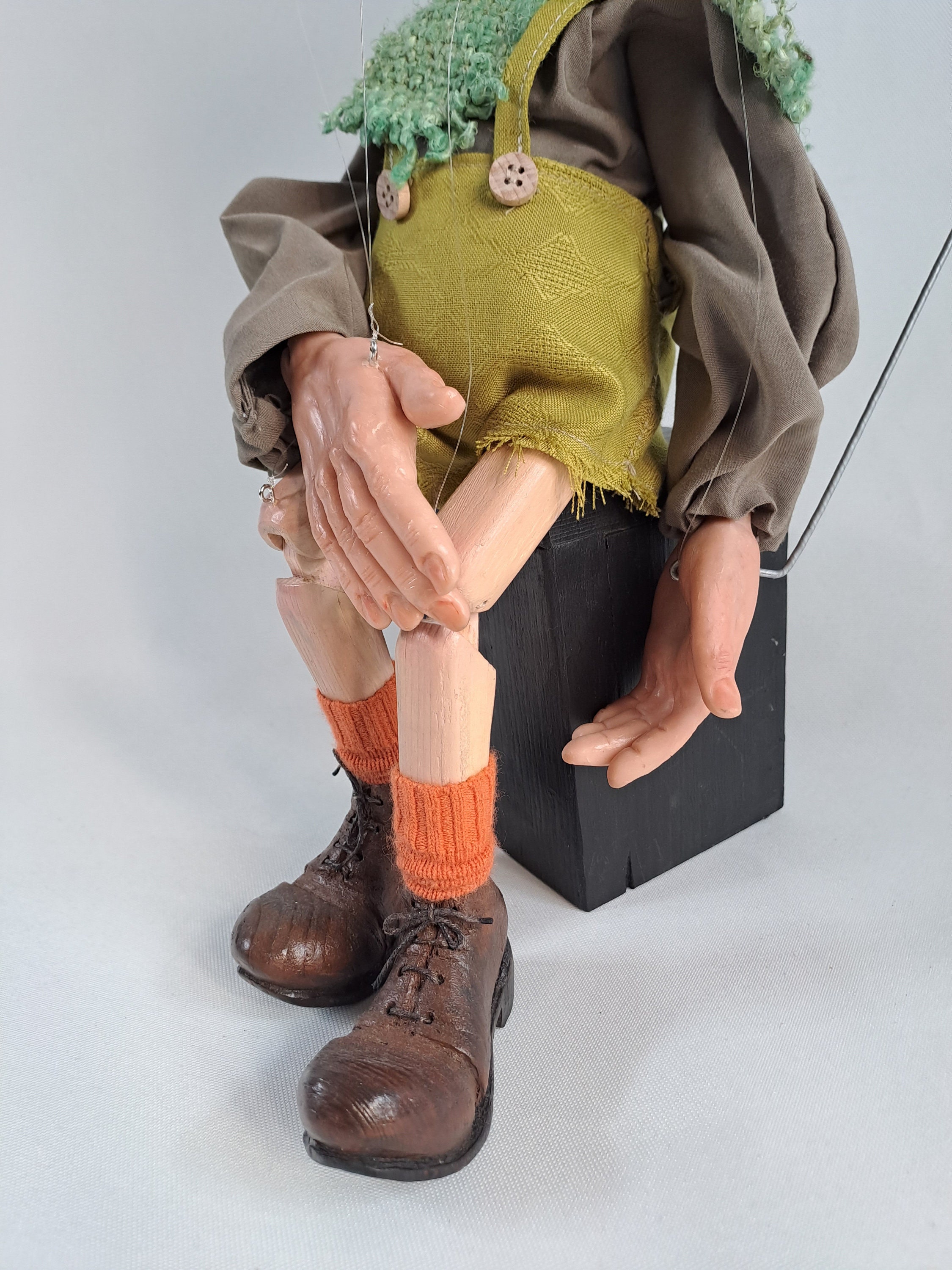 Pinocchio Puppet, Handmade Without Molds, in Wood and Polymer Clay ...