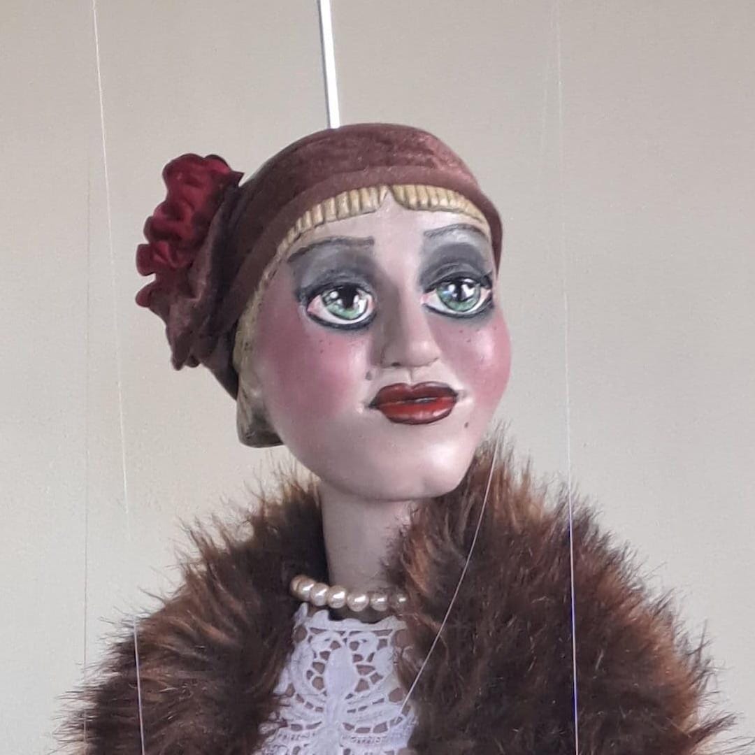 Woman Puppet From the 1930s, Handmade in Linden Wood. Carved in Linden ...