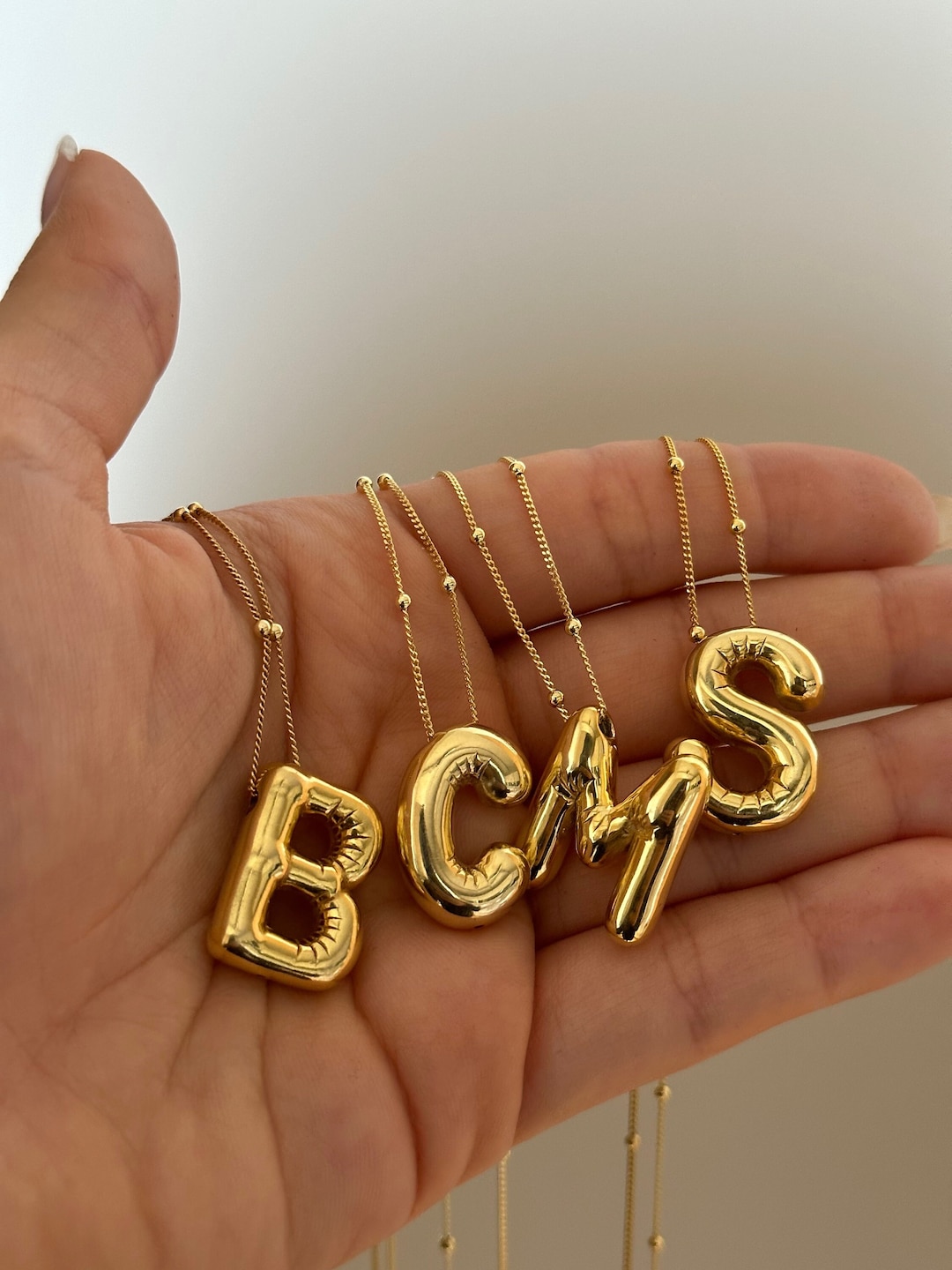 3D Bubble Initial Letter Necklace, 14k Gold Bubble Initial Pendant ... 3D Bubble Initial Letter Necklace, 14k Gold Bubble Initial Pendant ...