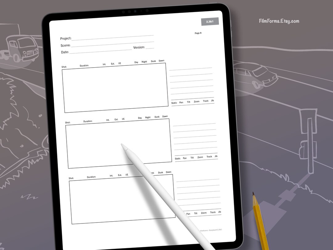 2.39 Widescreen Storyboard Template - Etsy