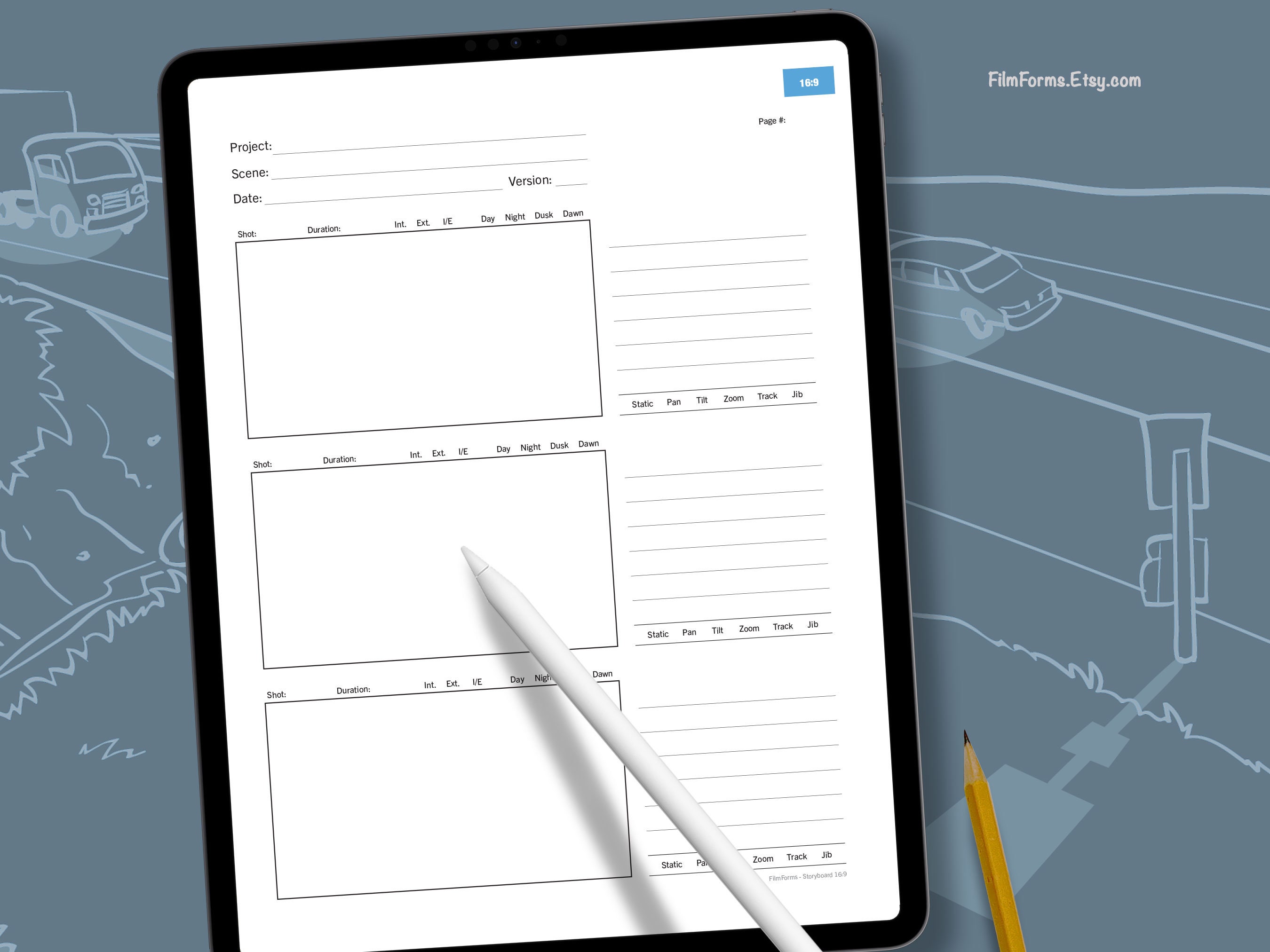 16x9 UHD and HD Storyboard Templates - Includes Horizontal and Vertical ...