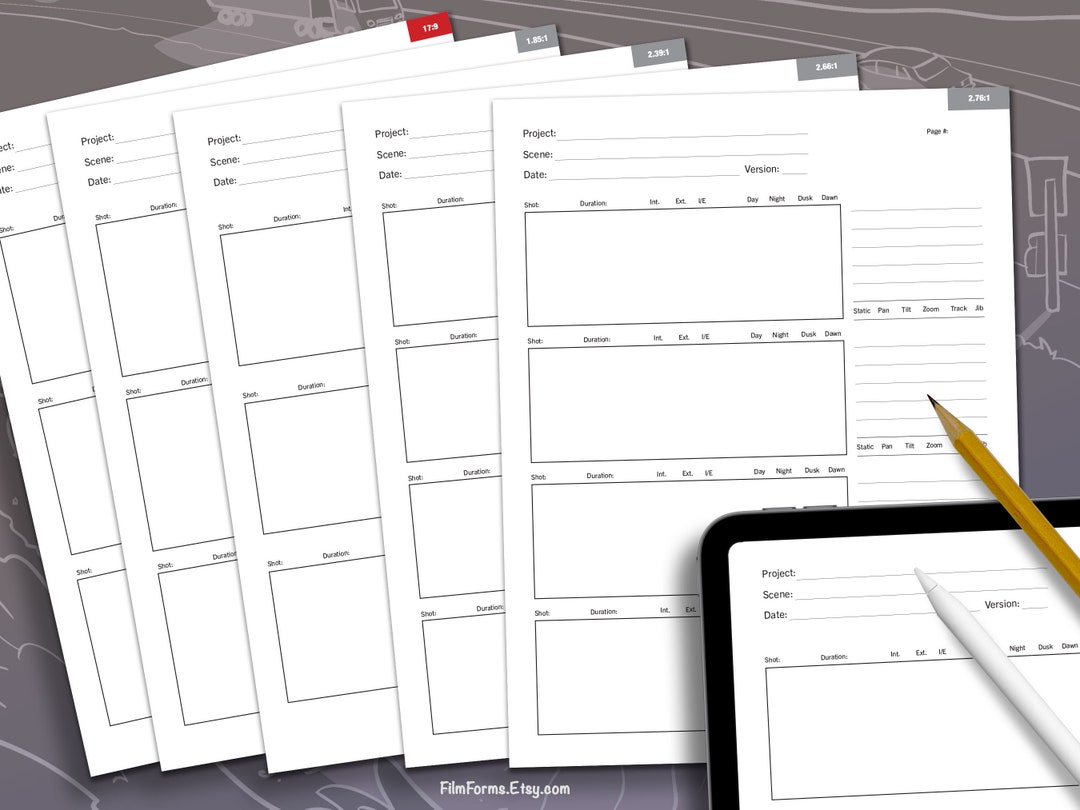 5 Widescreen Storyboard Templates for Anamorphic Aspect Ratios ...