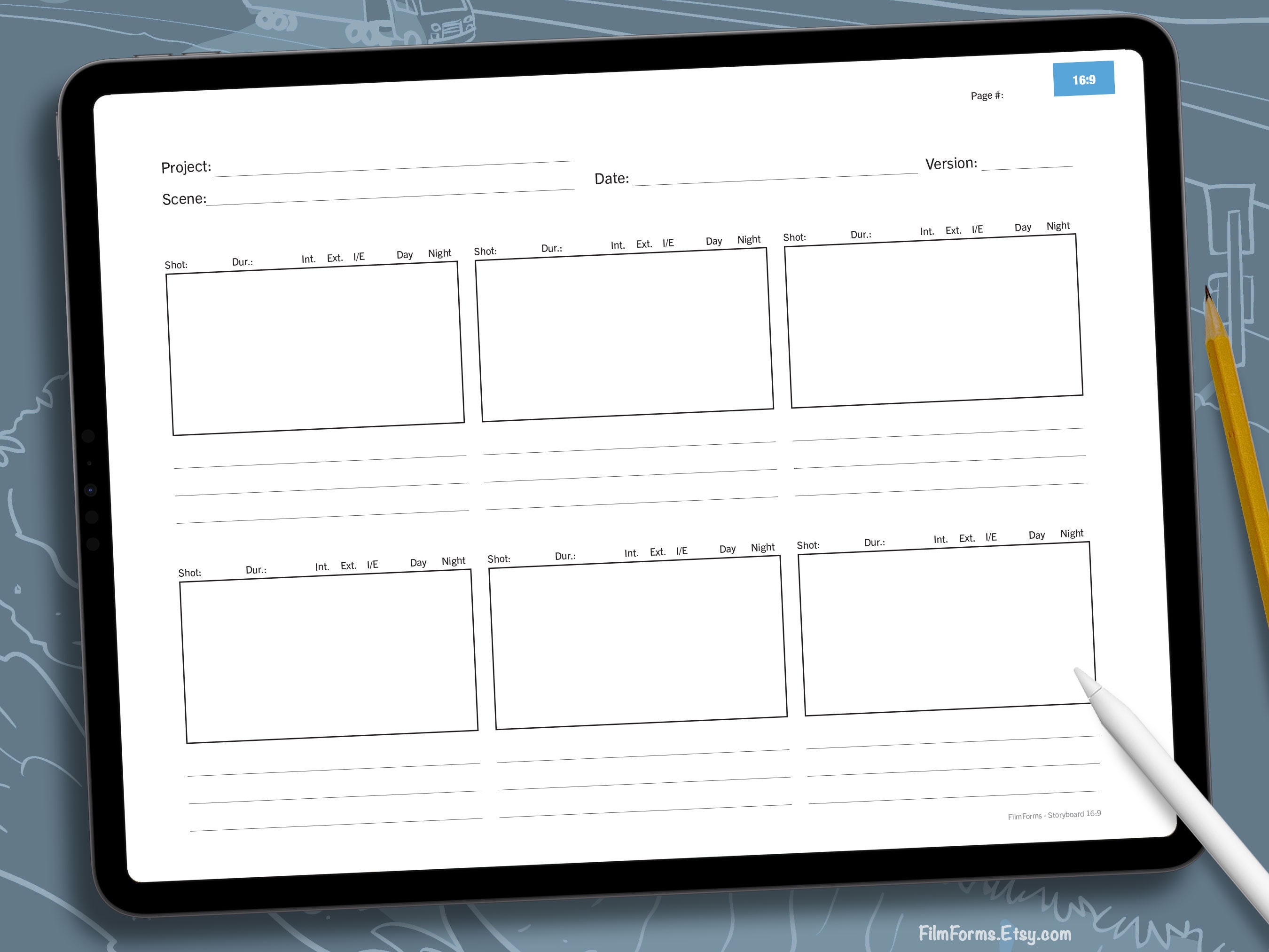 16x9 UHD and HD Storyboard Templates Includes Horizontal and Vertical ...