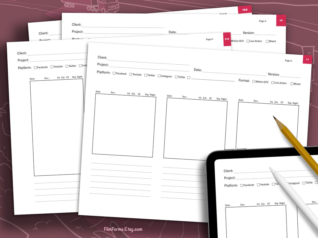 4 Social Media Storyboard Templates for (1x1, 4x5, 9x16) - Etsy