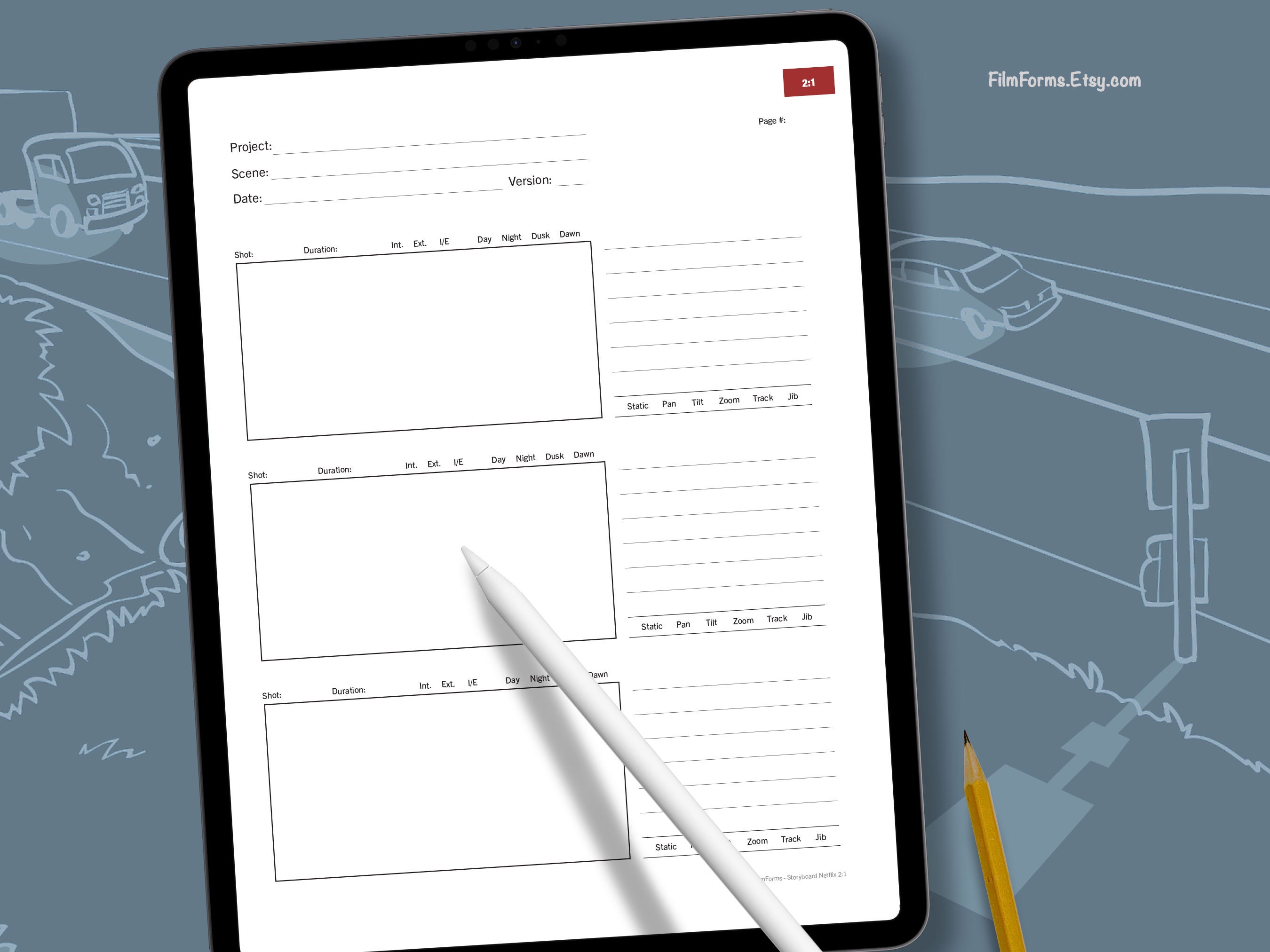 2:1 Aspect Ratio Storyboard Template - Etsy