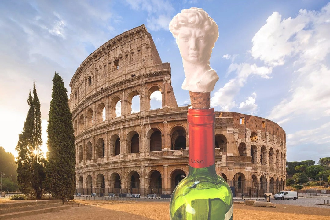 David Head Michelangelo Ceramic Wine Stopper | Renaissance Decor Gift ...