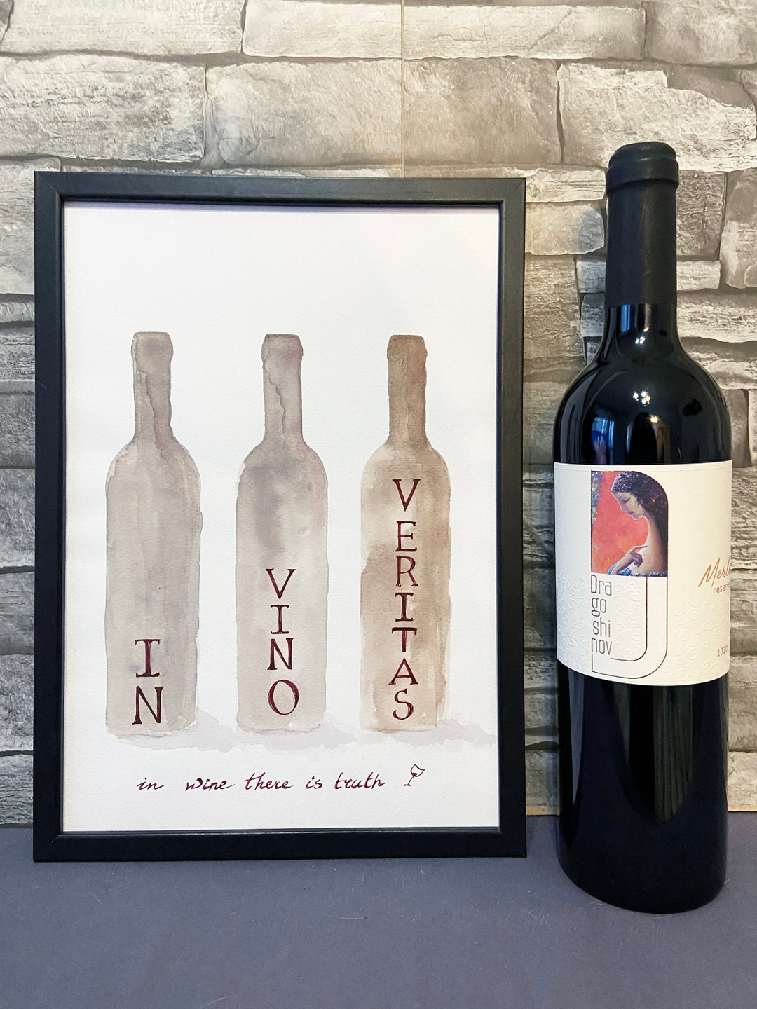 Wine Art Painted With Real Wine Varieties Calligraphy Original Wine ...