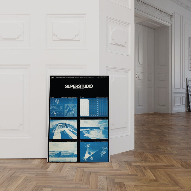 Superstudio 1969-1971 Exhibition Poster Radical Italian Print Italian Design Post Modern ...