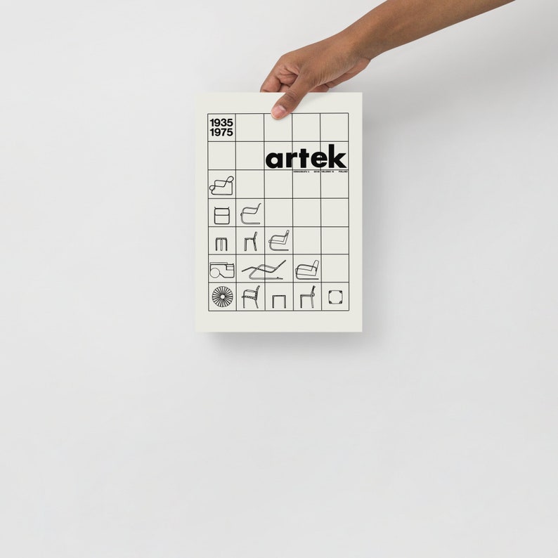 Artek Poster Furniture Design Chair Poster Mid Century Poster Famous ...