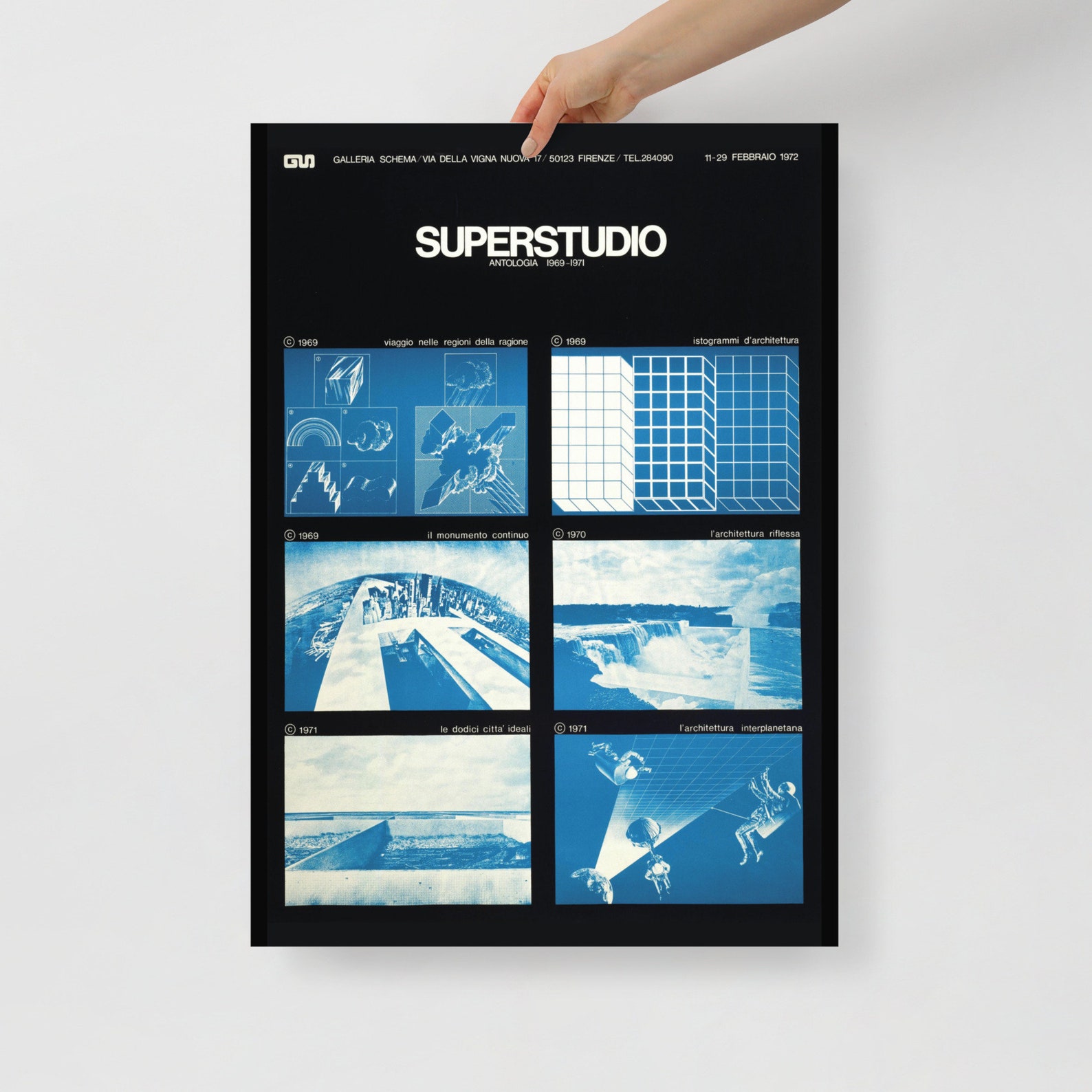 Superstudio 1969-1971 Exhibition Poster Radical Italian Print Italian Design Post Modern ...