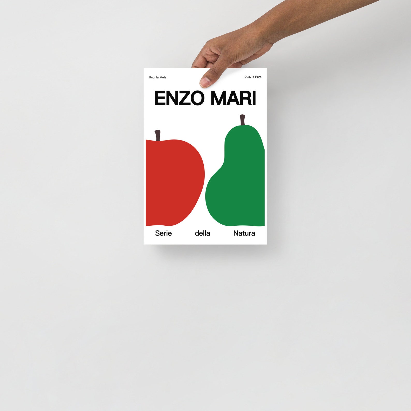 Enzo Mari Red Apple Green Pear Poster Danish Modern Art for Kitchen ...