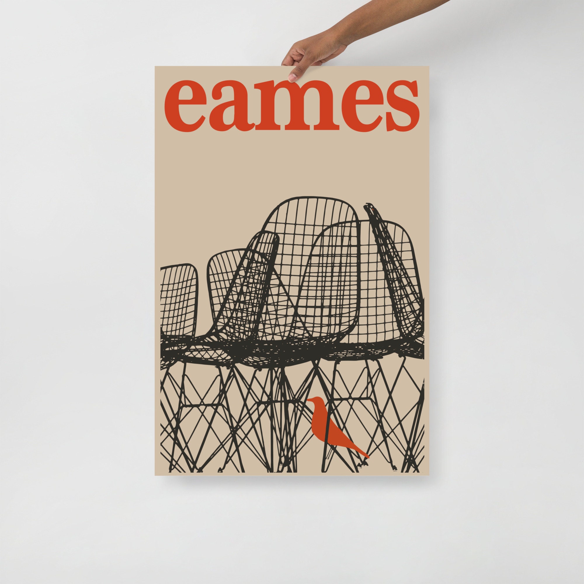 Eames Chair Poster Mid Century Print Classic Design Bauhaus Poster ...
