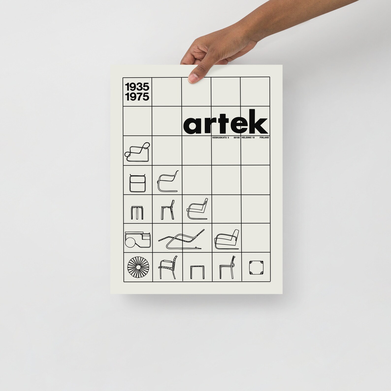Artek Poster Furniture Design Chair Poster Mid Century Poster Famous ...