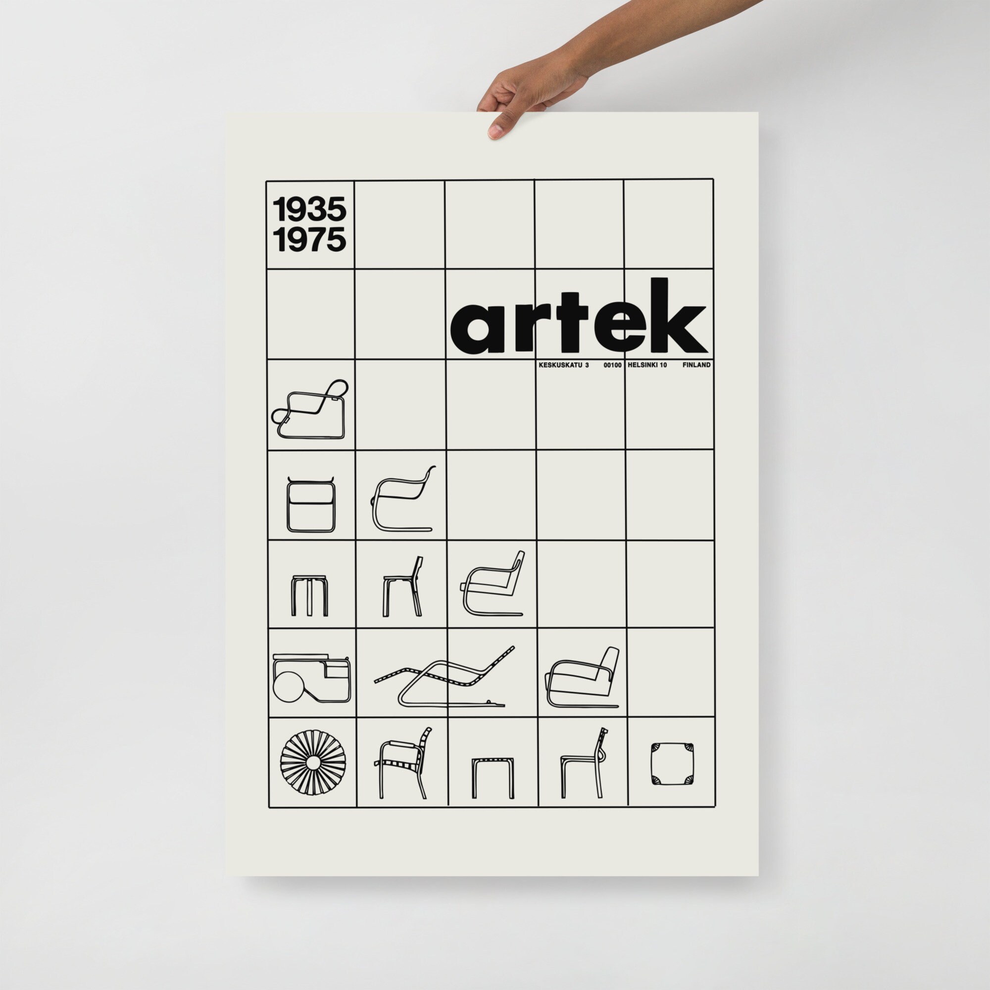 Artek Poster Furniture Design Chair Poster Mid Century Poster Famous ...