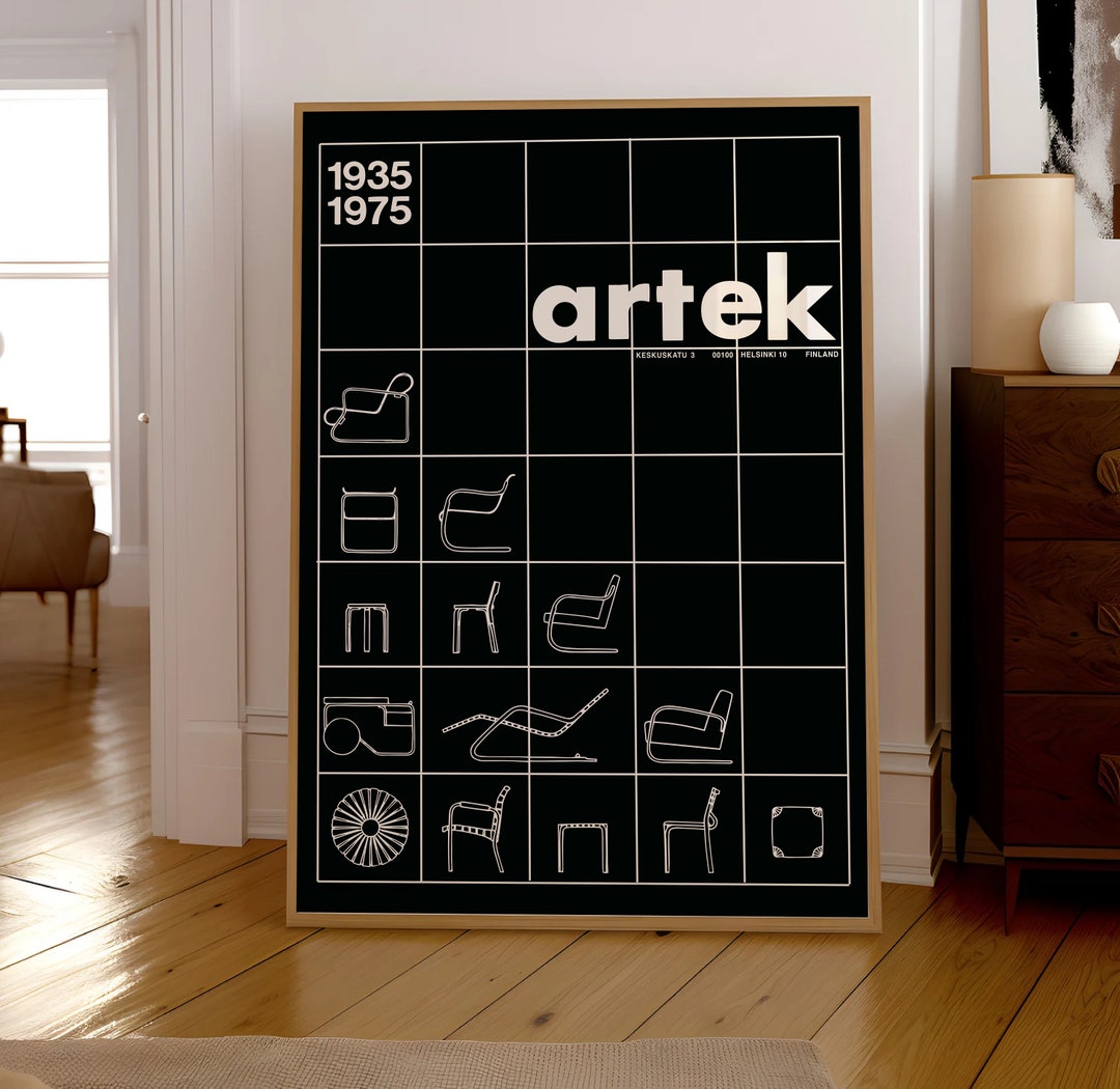 Artek Poster Furniture Design Chair Poster Mid Century Poster Famous ...
