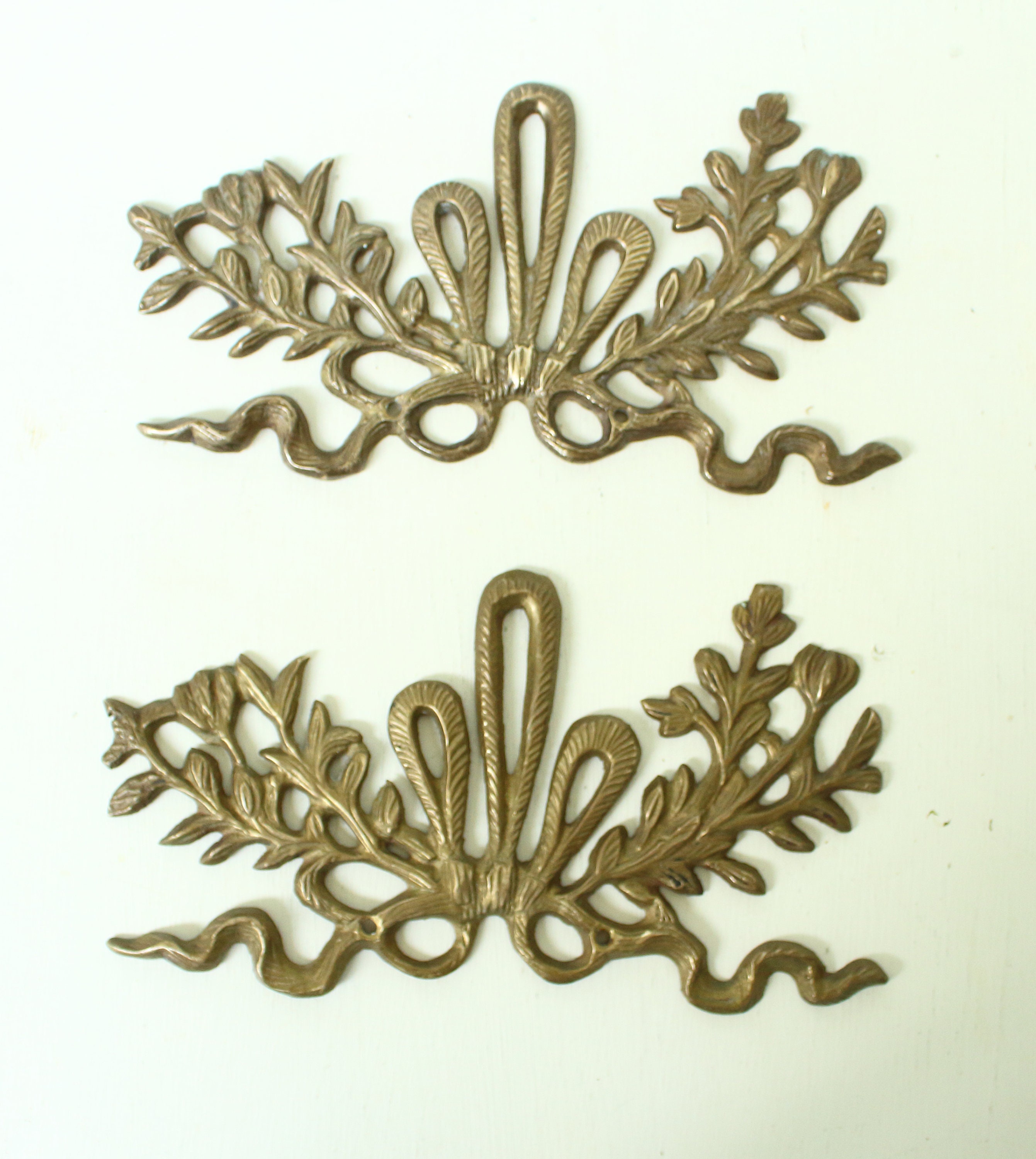 Brass Wall Decor Vintage Pediment Gold Hanging French Antique Wall Art ...