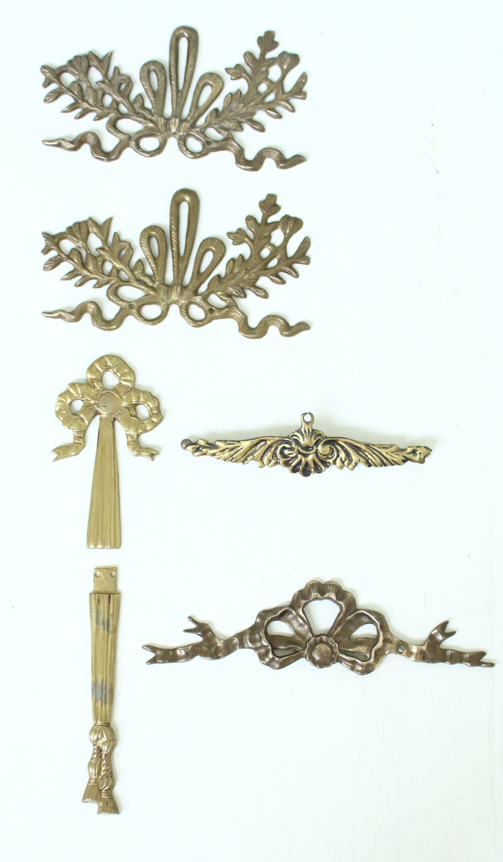 Brass Wall Decor Vintage Pediment Gold Hanging French Antique Wall Art ...