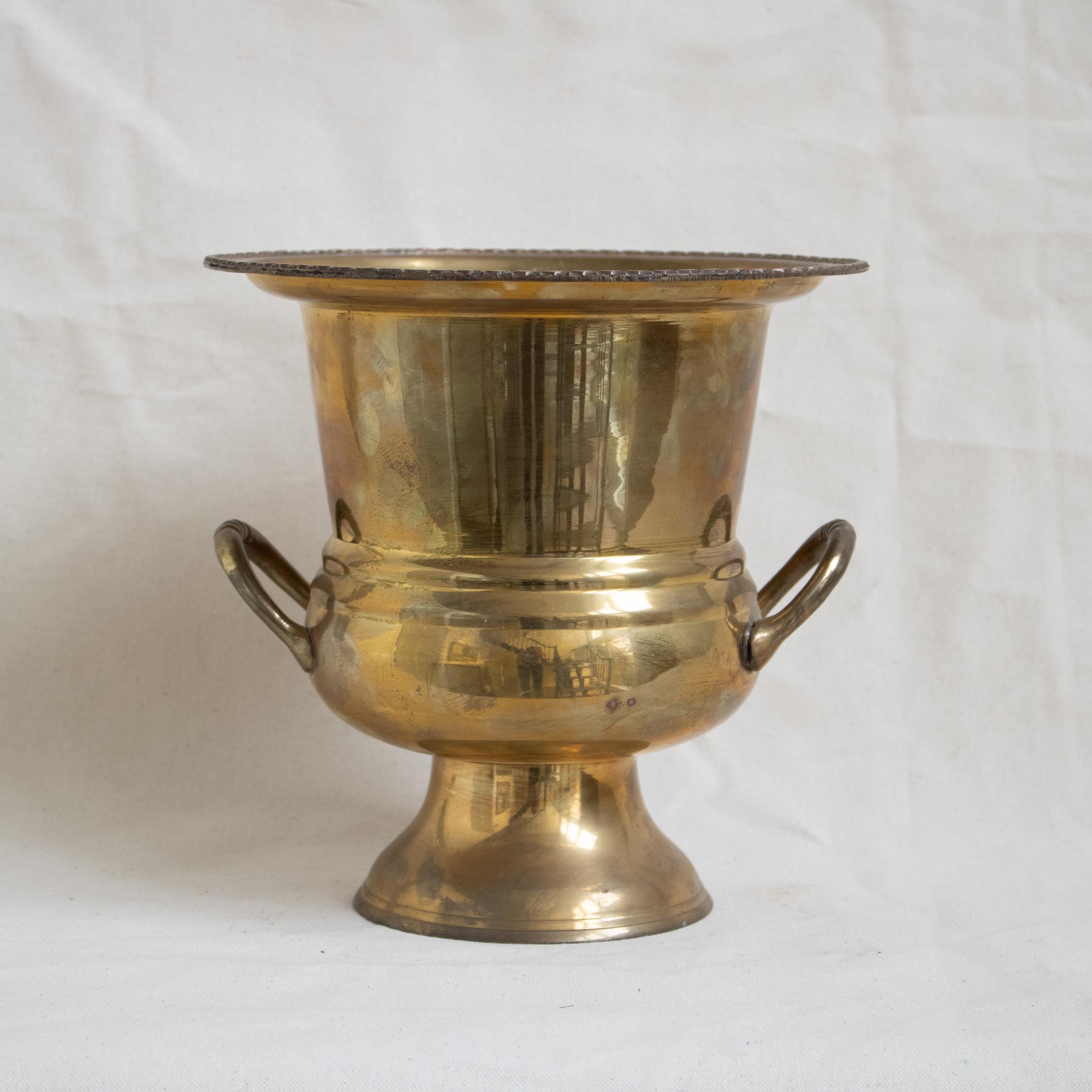 Champagne Chiller Brass Ice Bucket for Bottle Wine Cooler Bar Cart ...
