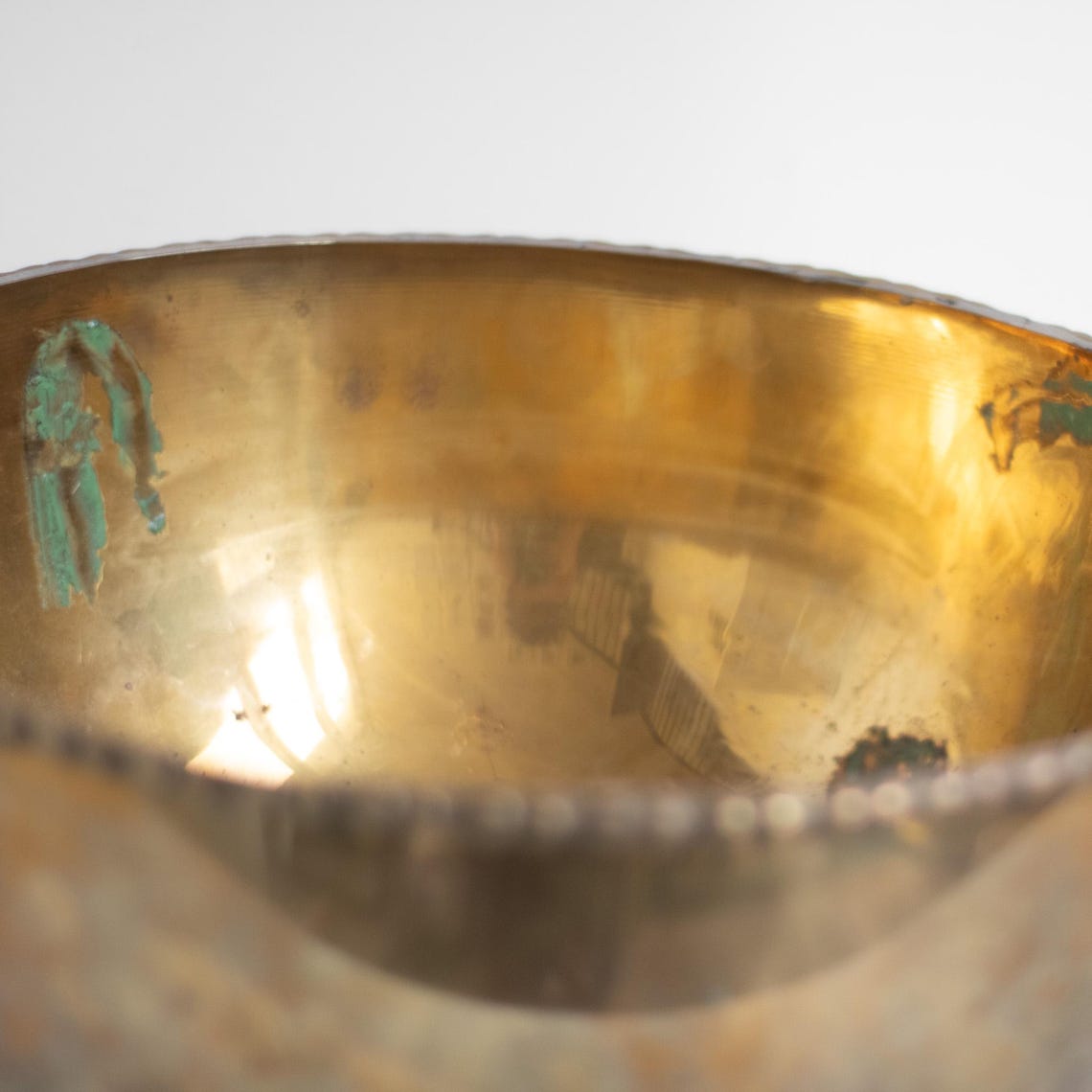 Large Ornate Brass Compote Bowl With Handles Vintage Trophy Style ...