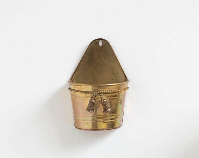 Small Brass Planter Mini Air Plant Pocket House Plant Hanger Succulent ...