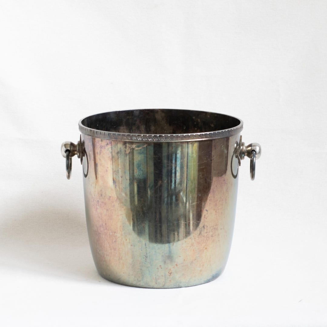 Vintage Yukiwa Silverplate Ice Bucket: Mid-century Barware With Ring ...