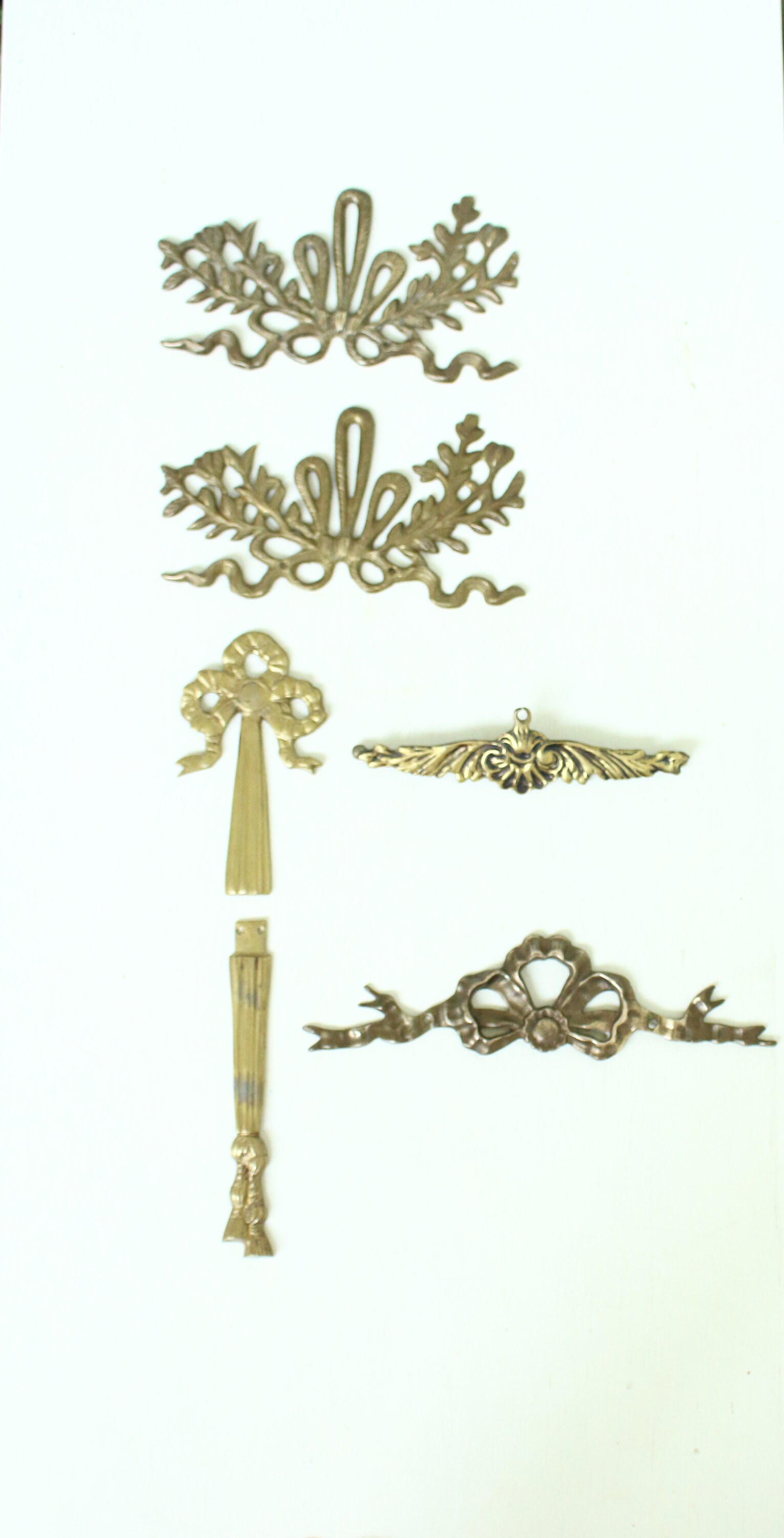 Brass Wall Decor Vintage Pediment Gold Hanging French Antique Wall Art ...