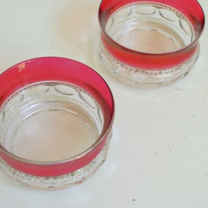 Ruby Thumbprint Bowl, Tiffin Kings Crown Bowl, Pink Glass Bowl, Antique ...