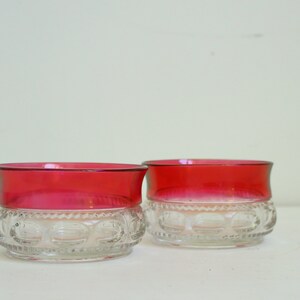 Ruby Thumbprint Bowl, Tiffin Kings Crown Bowl, Pink Glass Bowl, Antique ...