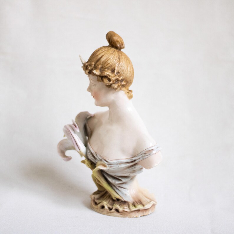 Antique Art Nouveau Amphora Teplitz Porcelain Bust Elegant Woman With ...