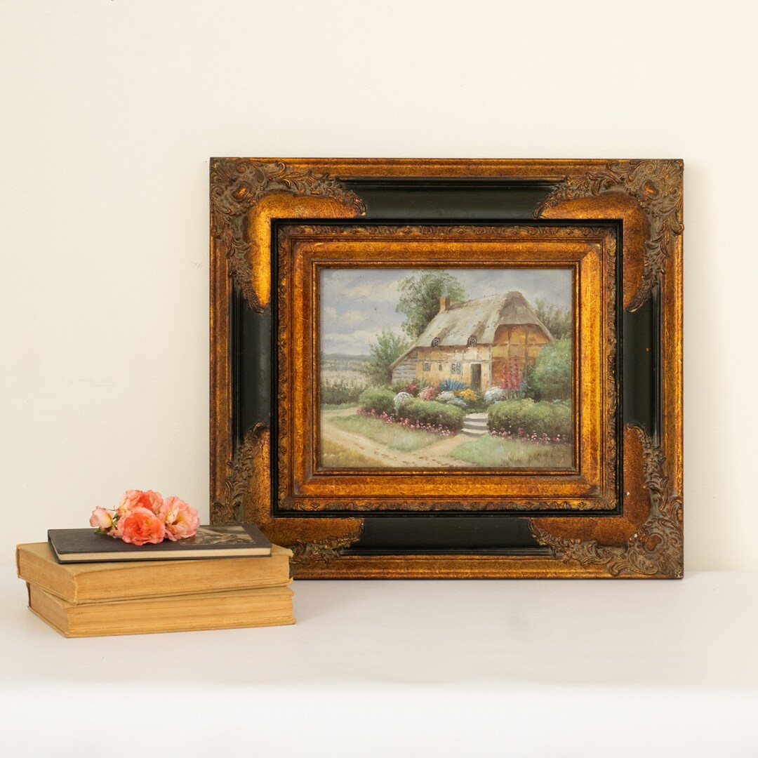 Oil Painting Vintage English Cottage Art for Wall Gallery Art Print ...