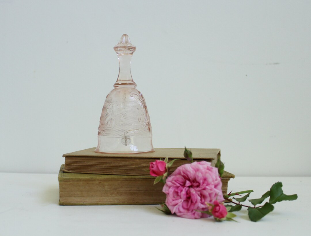 Pink Glass Bell Pink Depression Glass Blush Pink Glassware - Etsy