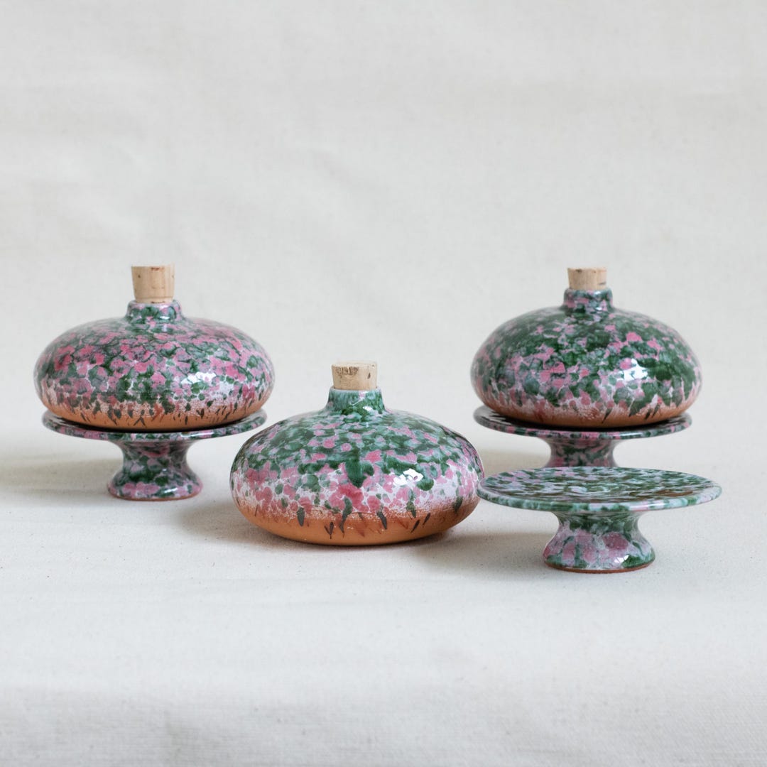 Vintage French Ceramic Perfume Bottle: Handmade Vanity Decor - Etsy