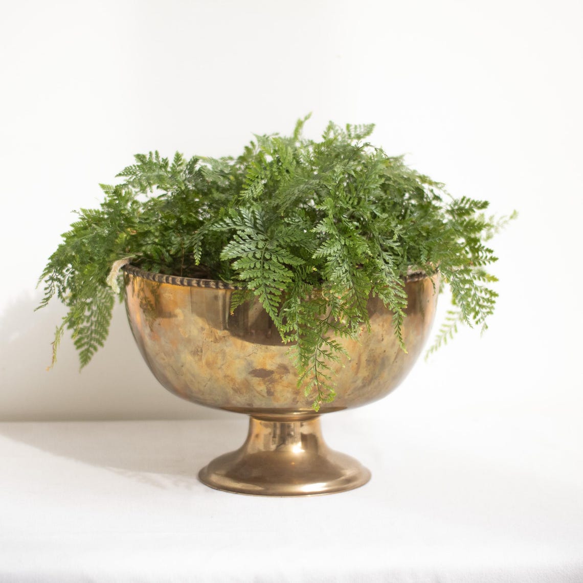 Large Ornate Brass Compote Bowl With Handles Vintage Trophy Style ...