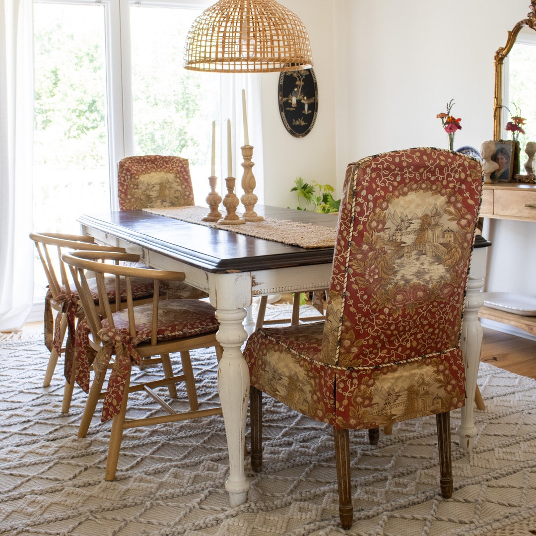 Custom Chair Covers Slipcover Dining Room Parsons Chair Covers ...