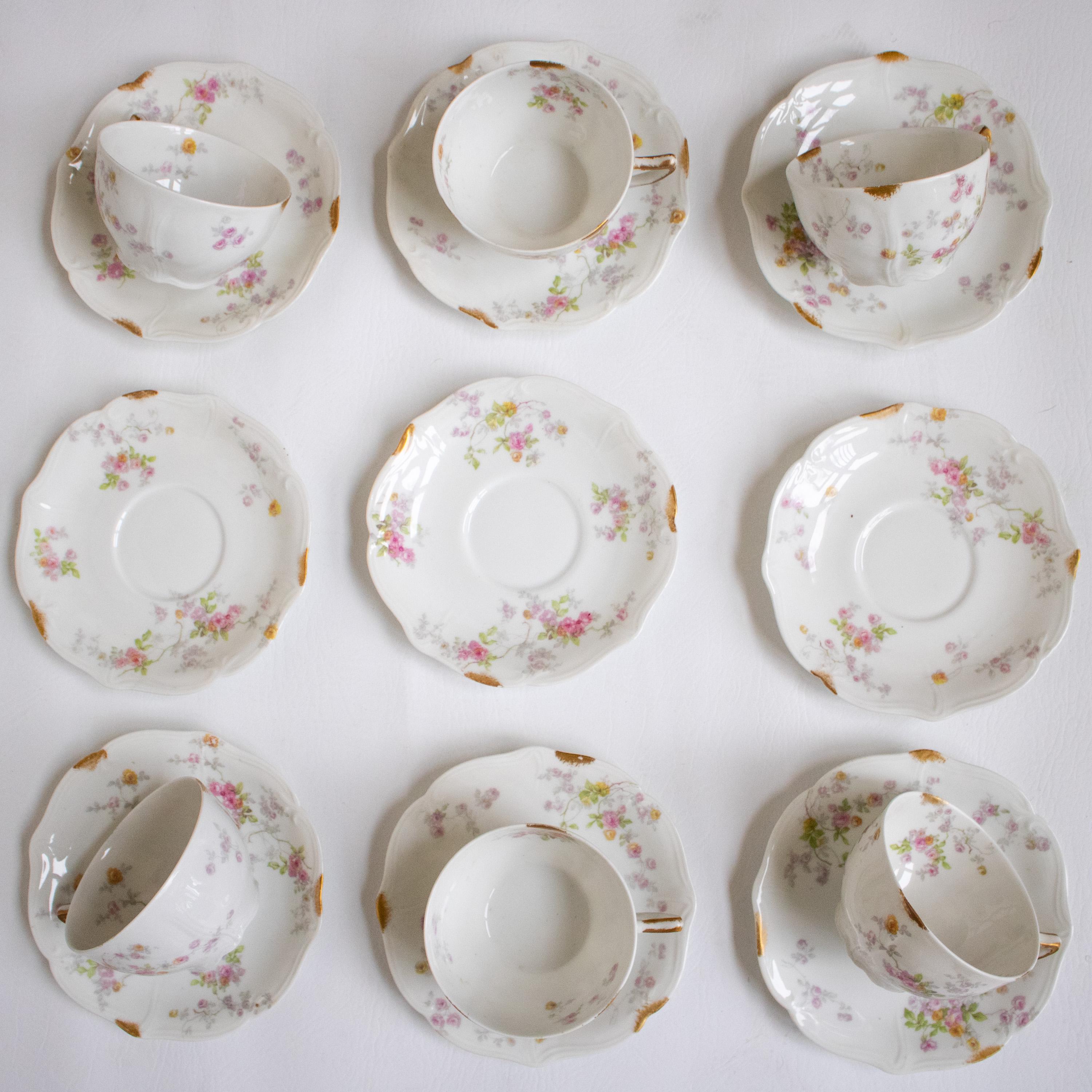 Vintage Limoges Tea Cup and Saucer: French Porcelain Floral Design - Etsy