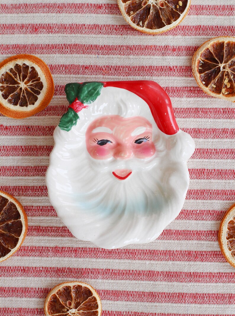 Vintage Ceramic Santa Ornament Christmas Decor Holiday Gifts Stocking ...