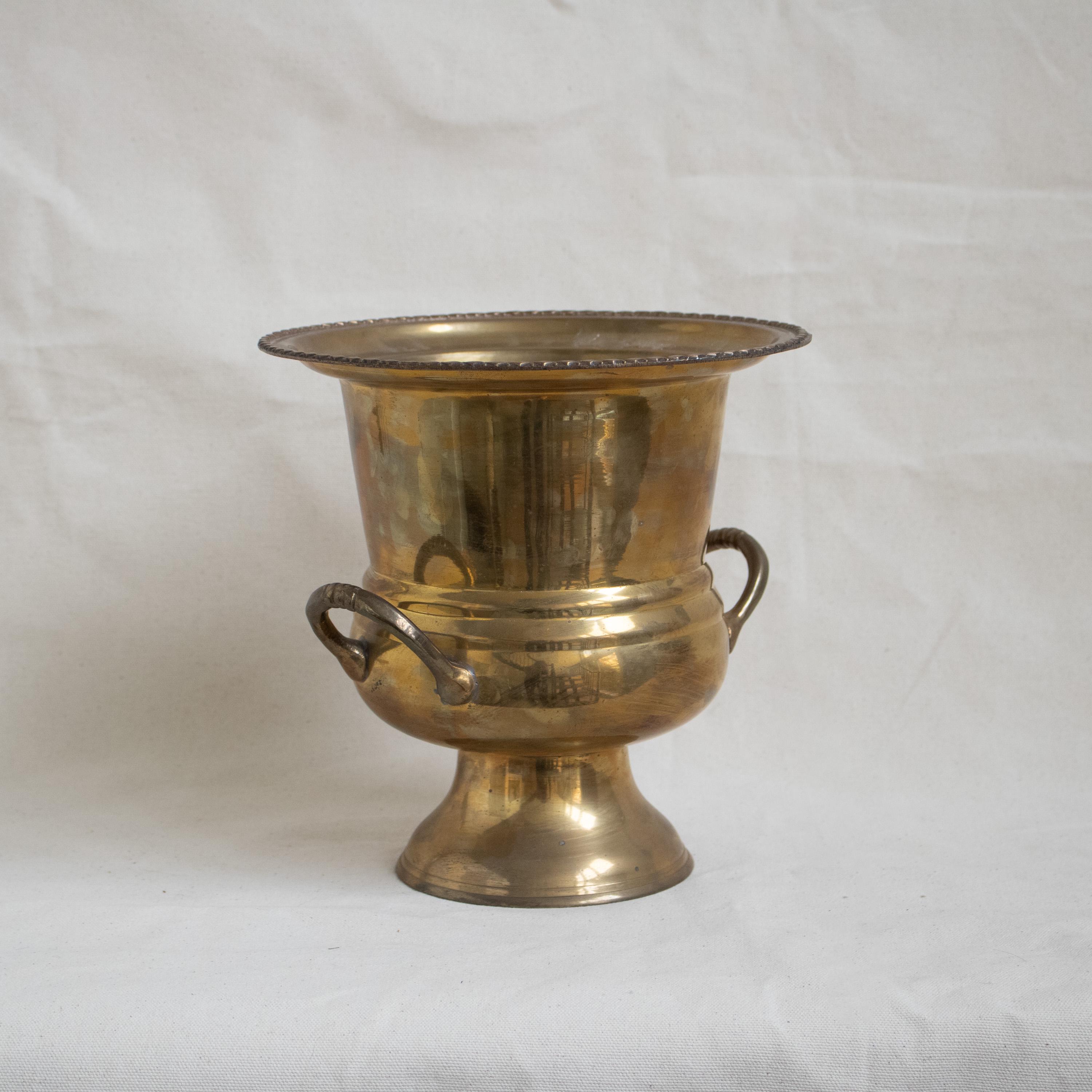 Champagne Chiller Brass Ice Bucket for Bottle Wine Cooler Bar Cart ...