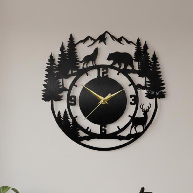 Wall Clock With Wildlife - Etsy