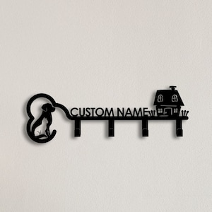 Custom Dog and Cat Metal Key Holder, Pet Lover Gifts, Metal Coat Rack ...