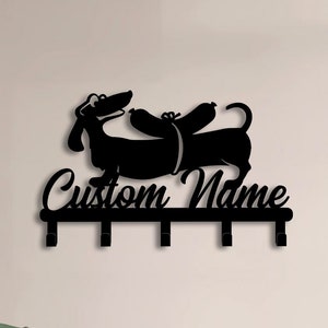 Custom Dachshund Dog Metal Key Holder, Dachshund Dog Decorative Key ...