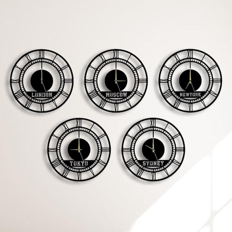 Us Time Zone Wall Clocks - Etsy