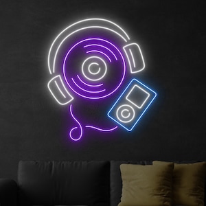 MP3 Player Neon Sign, MP3 Player Led Sign, Custom Neon Sign, MP3 Record ...