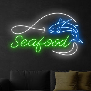 Fish Seafood Neon Sign, Seafood Led Sign, Custom Neon Sign, Seafood ...