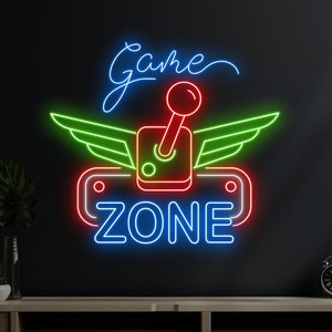 Gamer Zone Led Sign, Gamer Zone Neon Sign, Custom Neon Sign, Game Bar ...