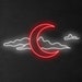 Crescent Moon Neon Sign, Crescent Moon Led Sign, Custom Neon Sign, Bar ...