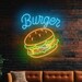 Burger Neon Light, Burger Led Light for Fast Food Restaurant Wall ...