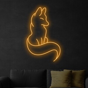 Fox Line Neon Sign, Fox Line Led Sign, Custom Neon Sign, Fox Lover ...